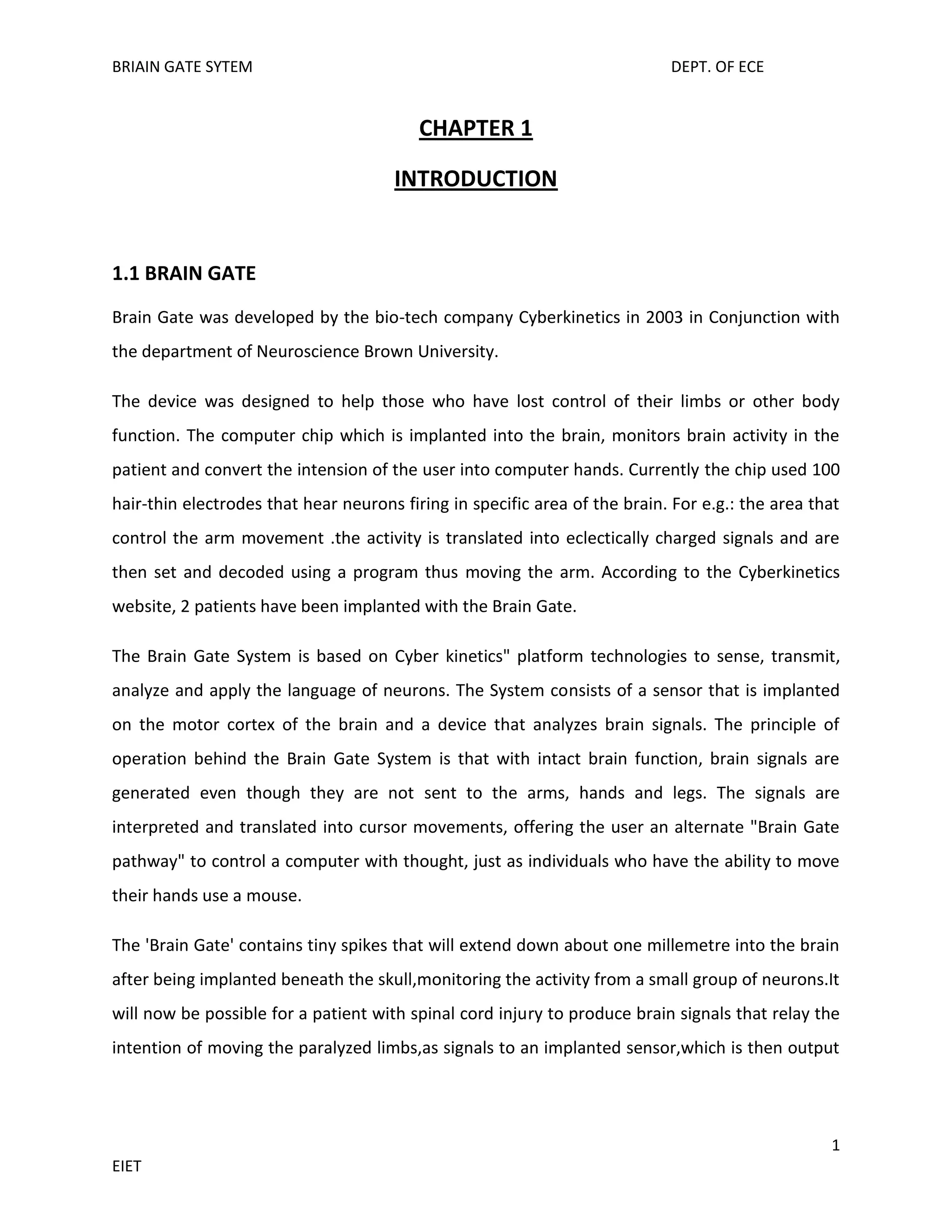 Brain gate system document | DOCX