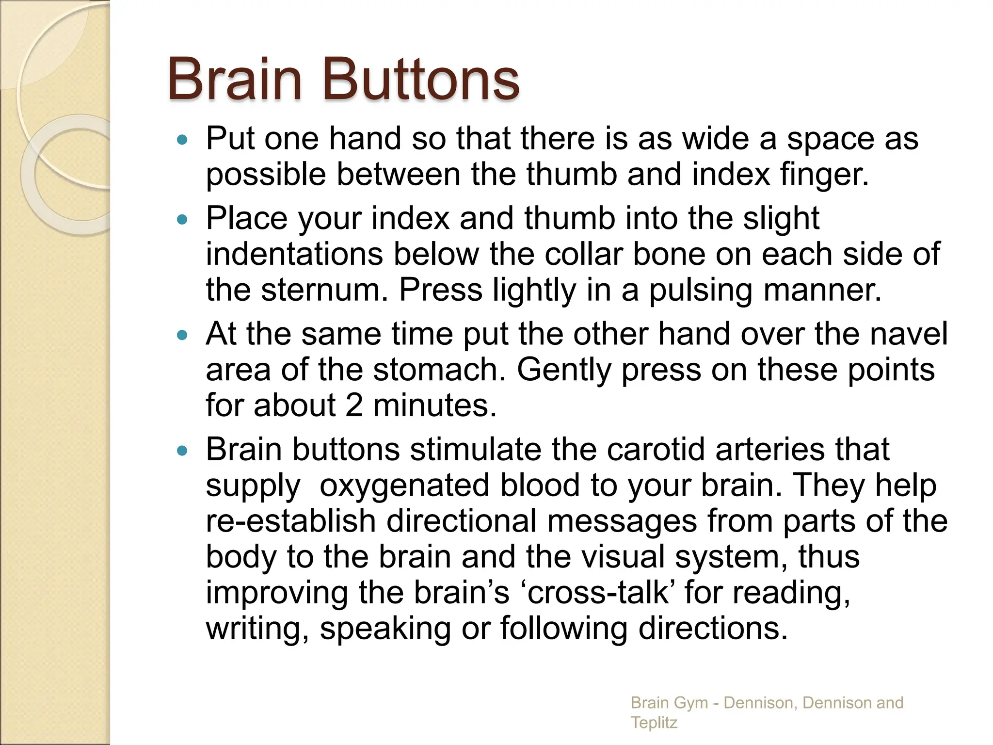 Brain gym.ppt to improve cognition and memory | PPT