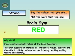 BrainGymActivities.ppt | Brain and Nervous System Disorders | Diseases ...