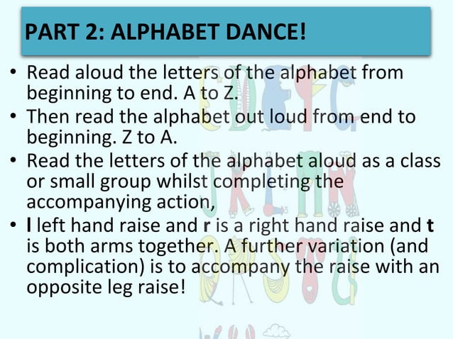 Brain gym, Alphabet dance & Story mapping | PPT