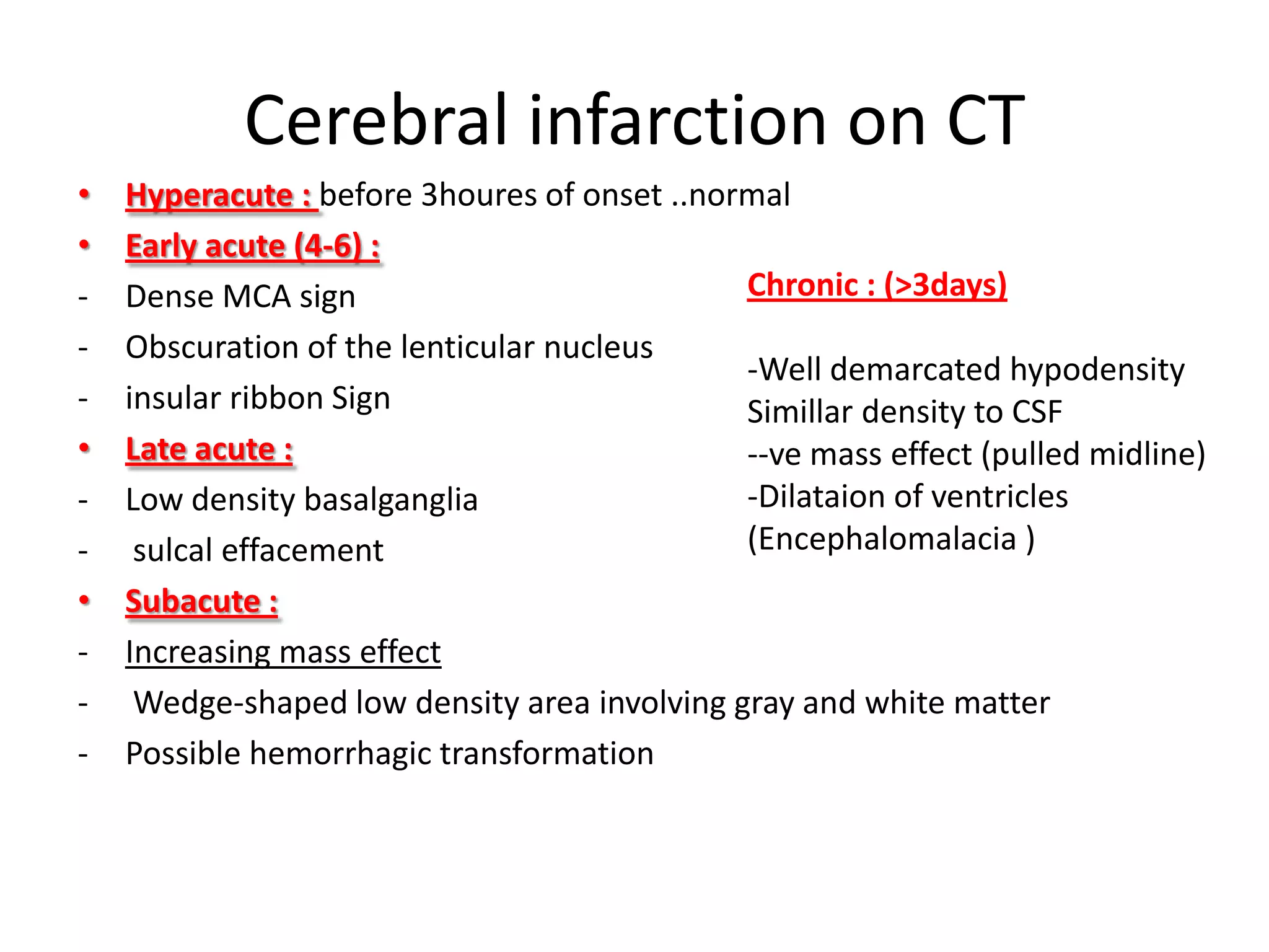 Radiology of Brain hemorrhage vs infarction | PPTX