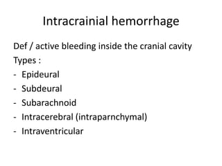 Radiology of Brain hemorrhage vs infarction | PPTX