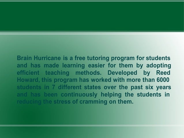 Brain Hurricane Tutoring | PPT