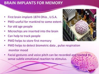 Brain implants By Neelima Sharma,M.Sc Biotechnology,Women Christian ...
