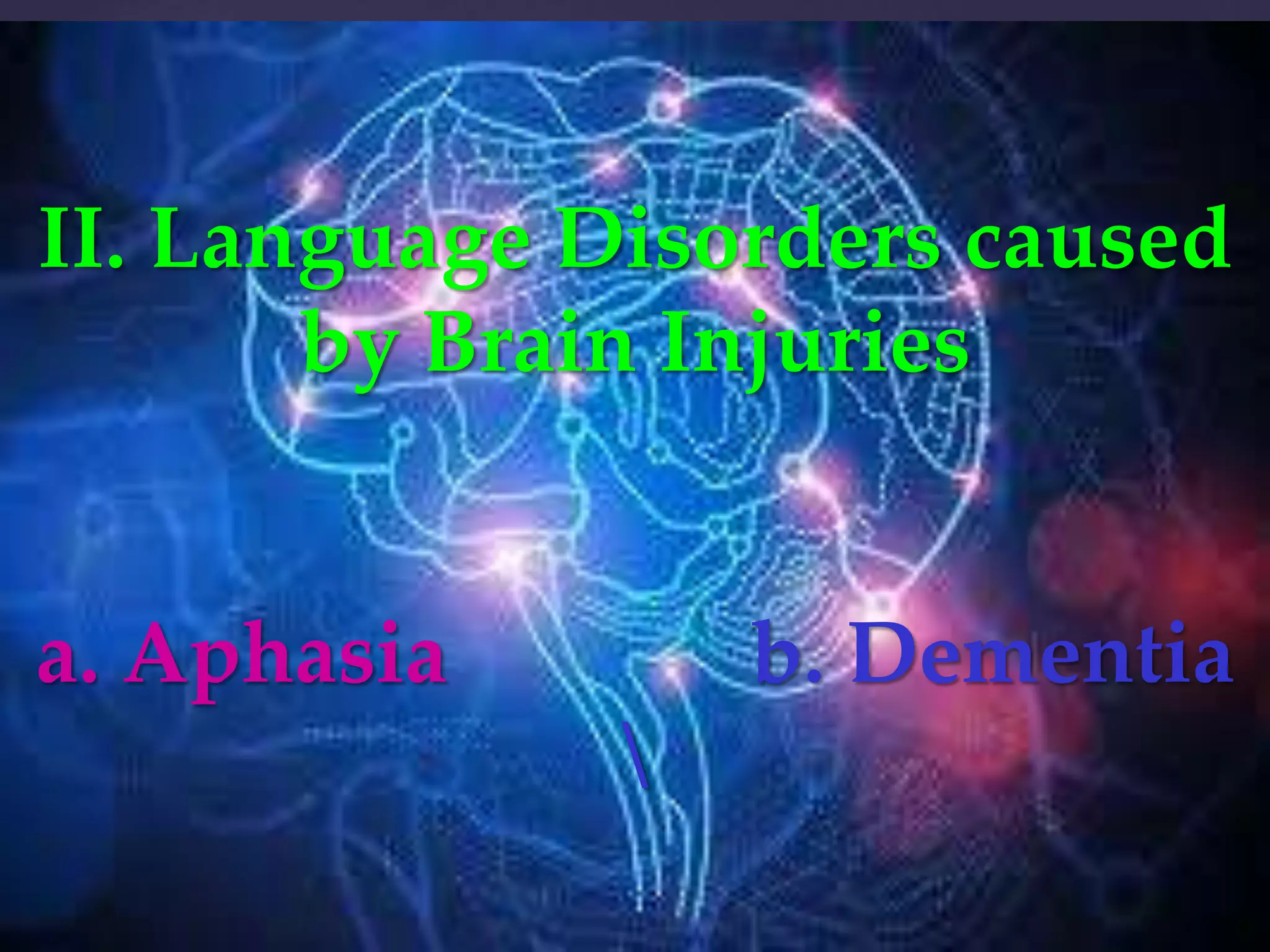 Brain injuries and language disorder | PPTX