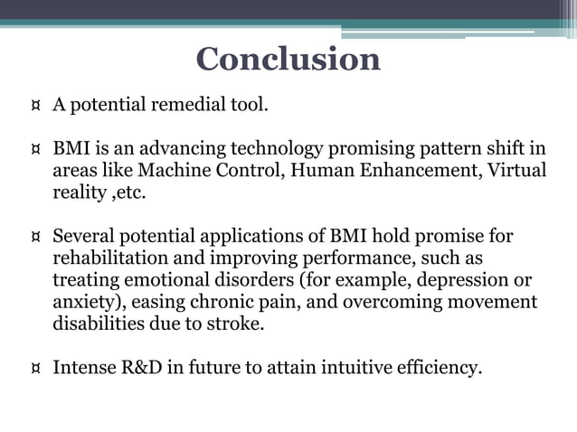 Brain machine interface | PPT