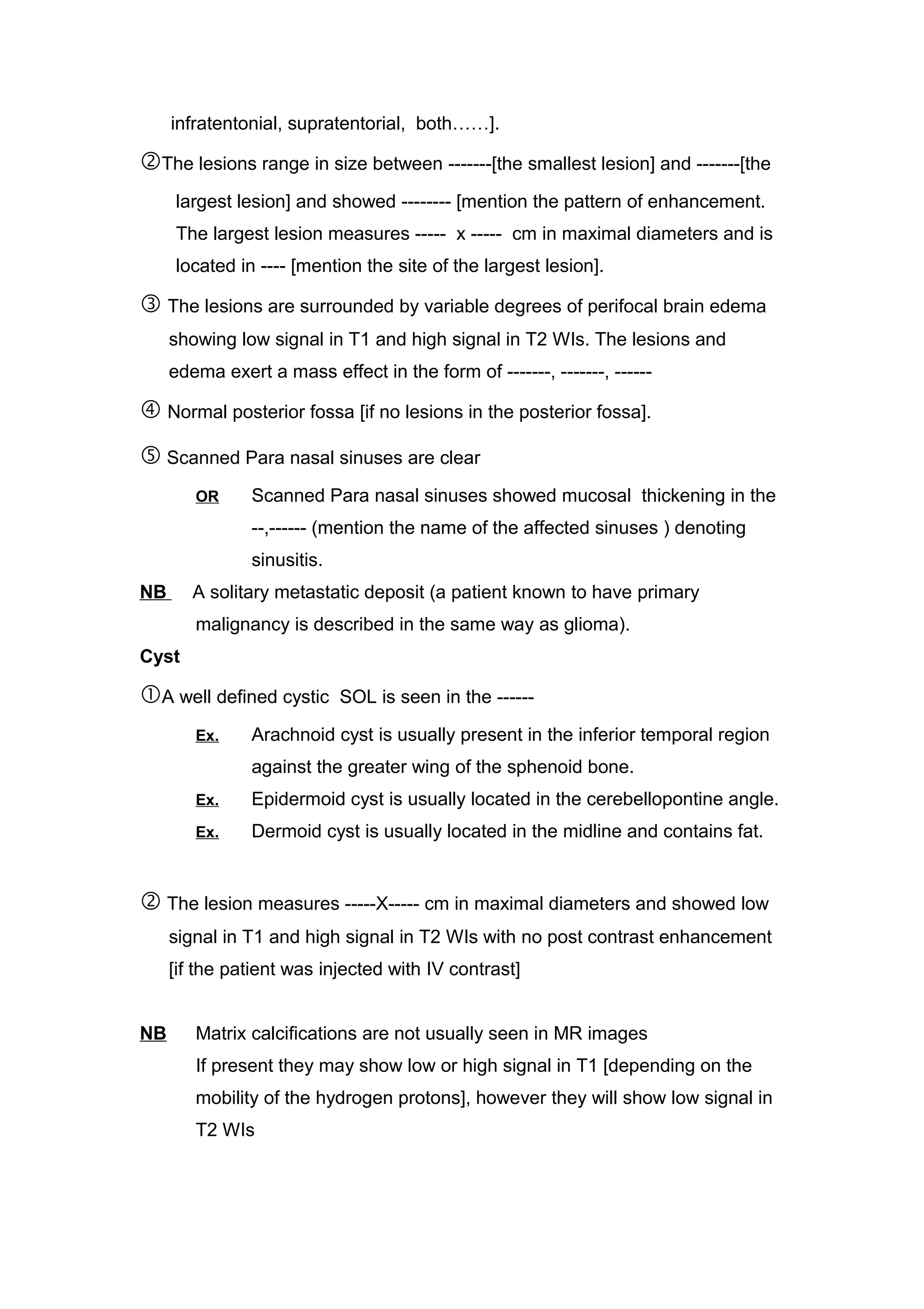 Brain mri reports | DOC