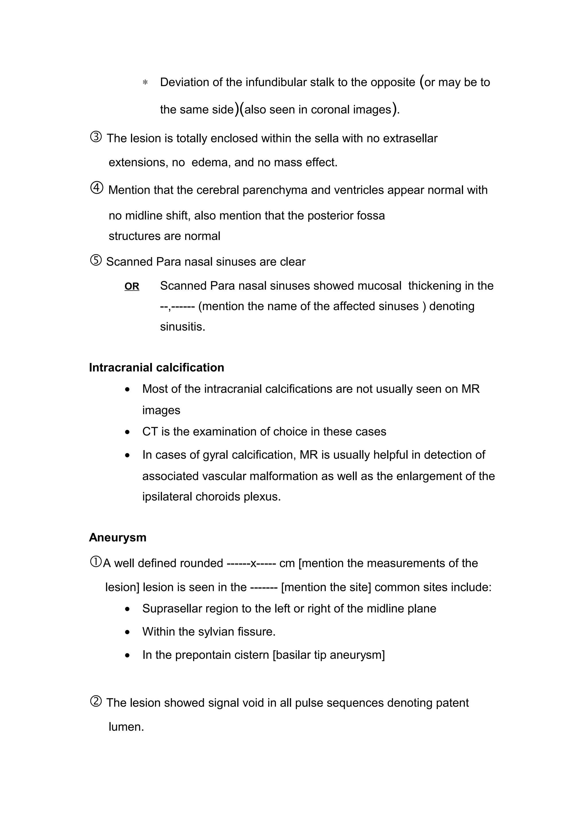 Brain mri reports | DOC