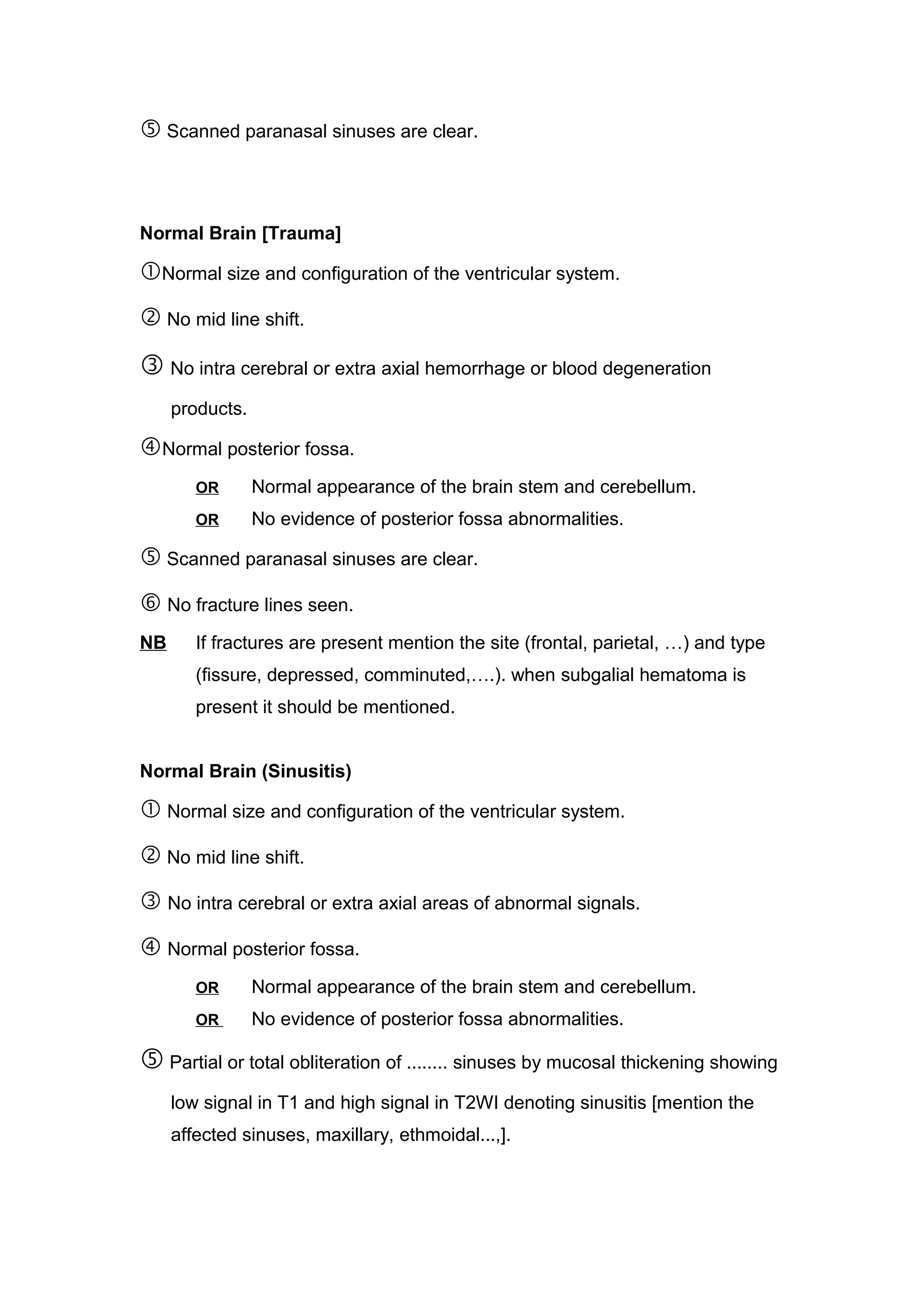 Brain mri reports | DOC