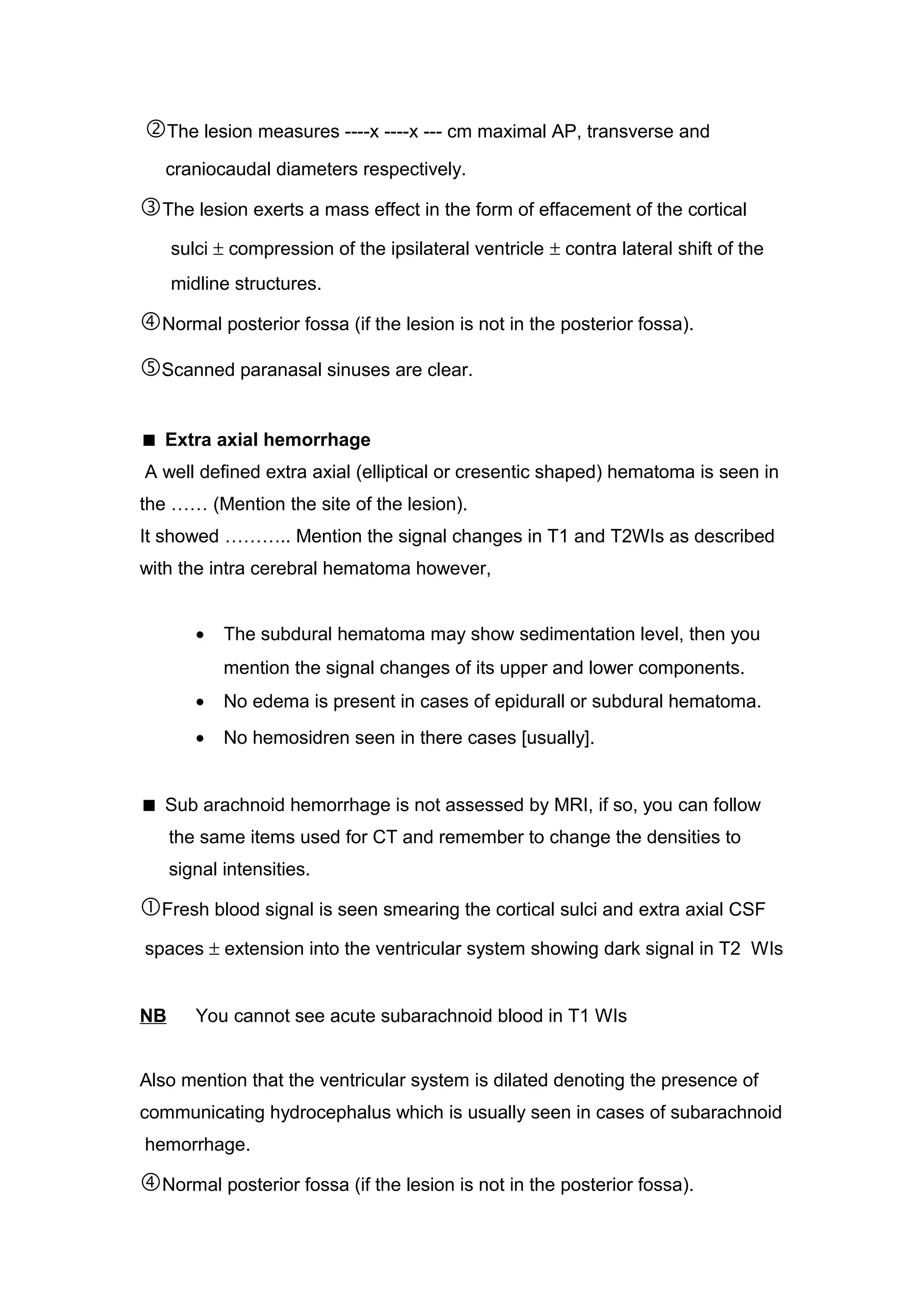 Brain mri reports | DOC