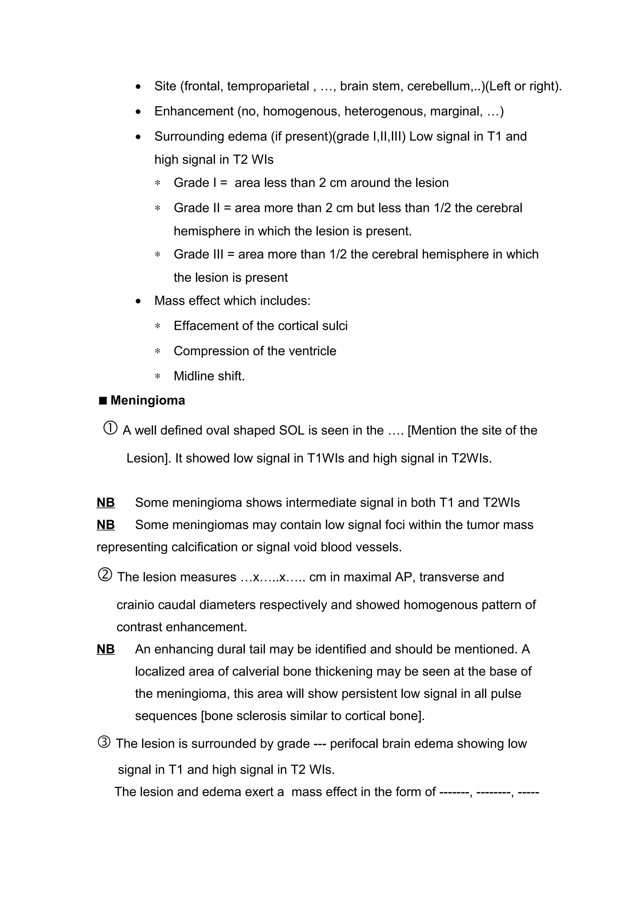 Brain mri reports | DOC