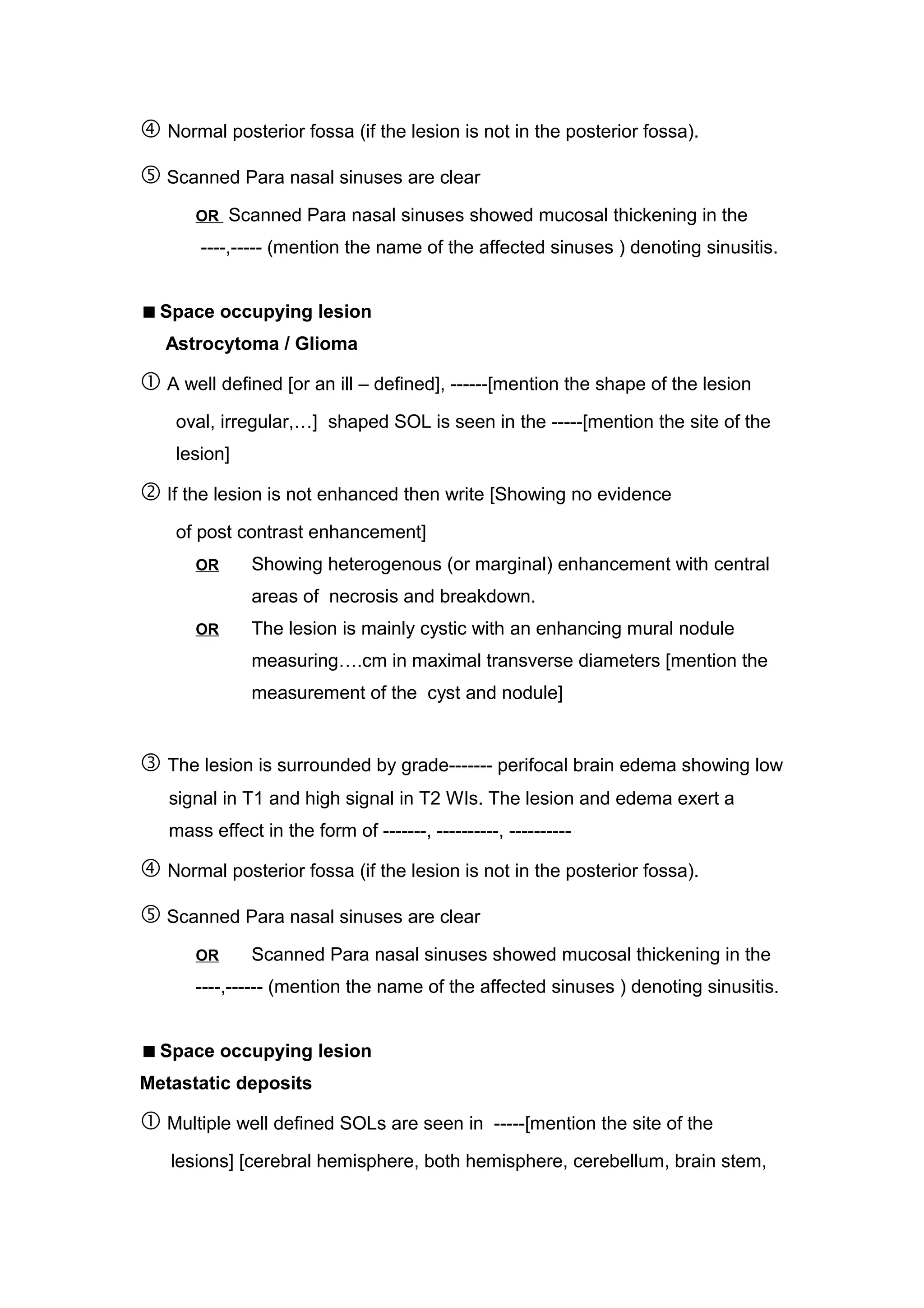 Brain mri reports | DOC