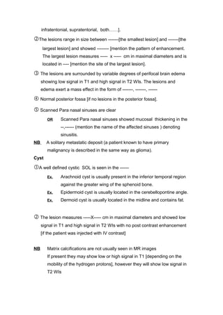 Brain mri reports | DOC
