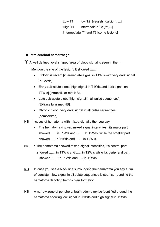Brain mri reports | DOC