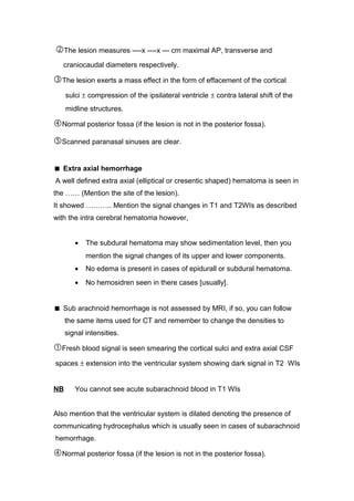Brain mri reports | DOC