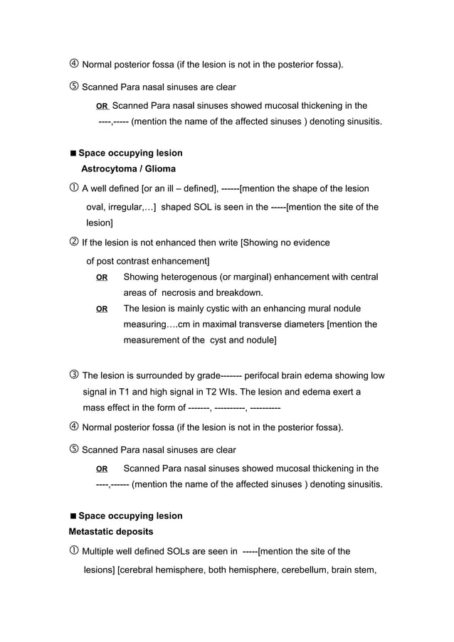 Brain mri reports | DOC
