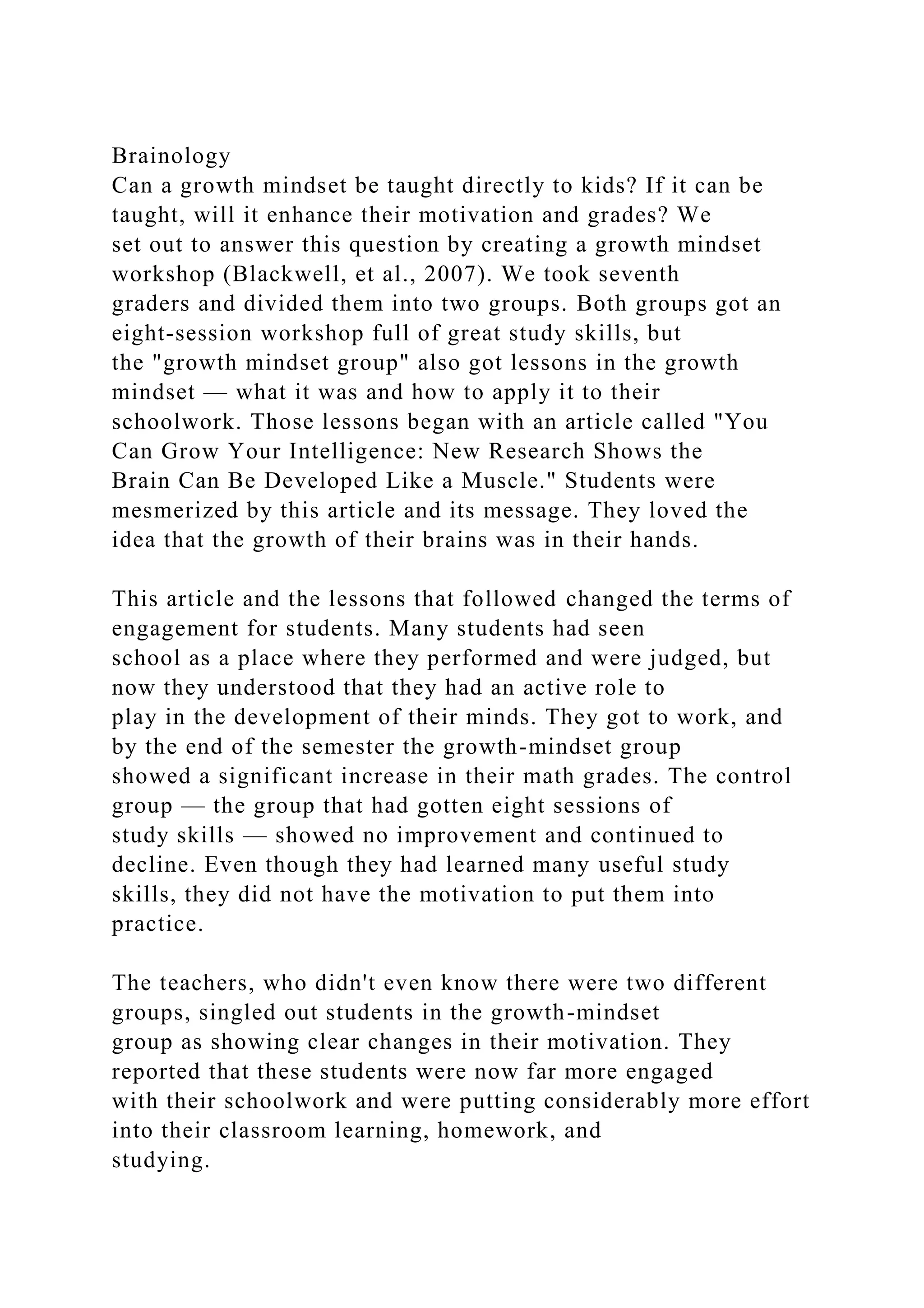 Brainology Transforming Students’ Motivation to Learn Ca.docx