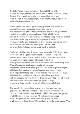 Brainology Transforming Students’ Motivation to Learn Ca.docx