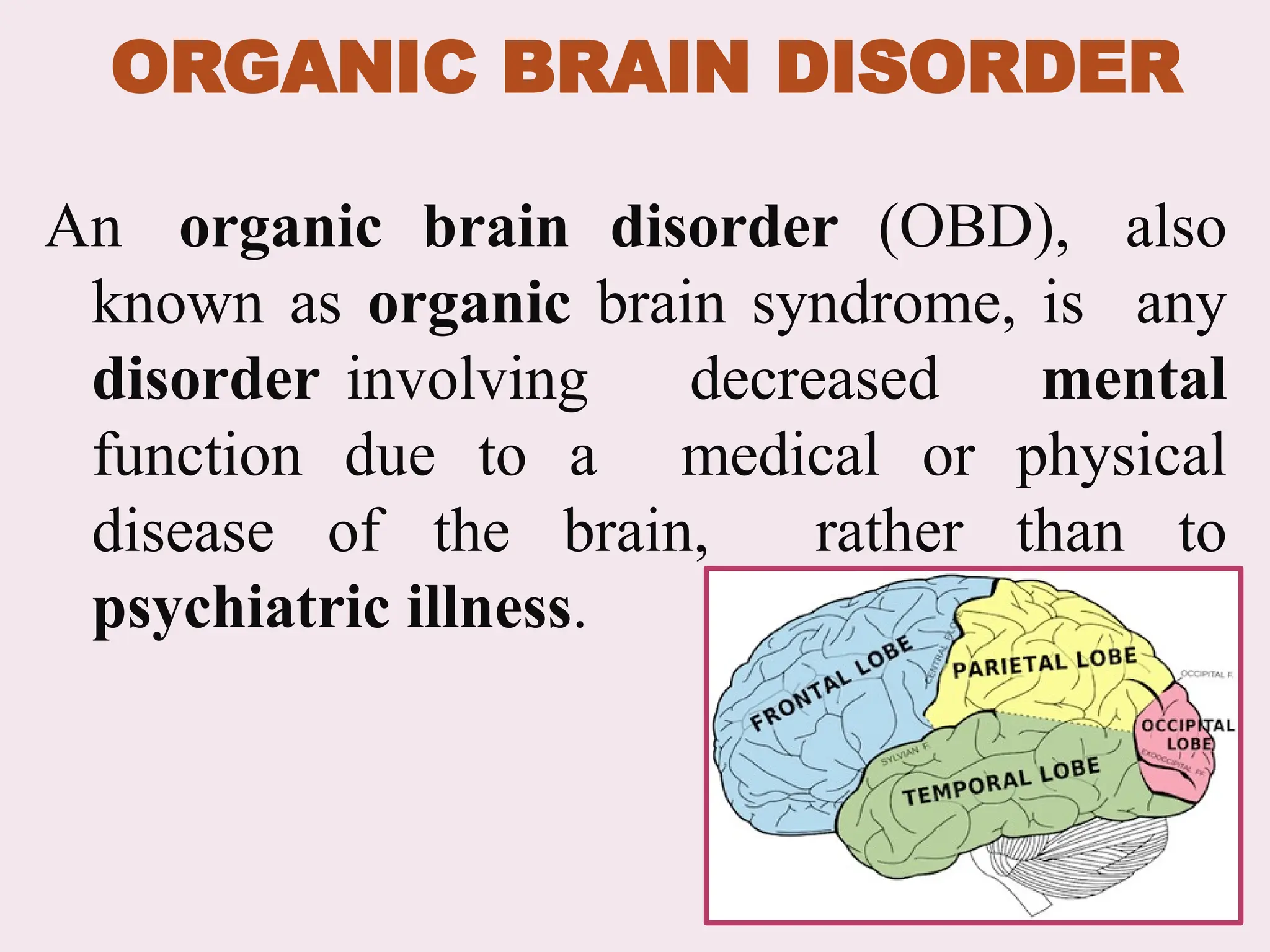 Brain organic disorder power point presentation | PPT