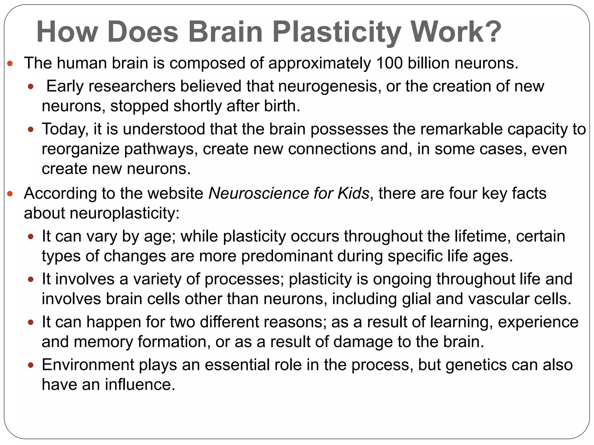 Brain plasticity | PPTX