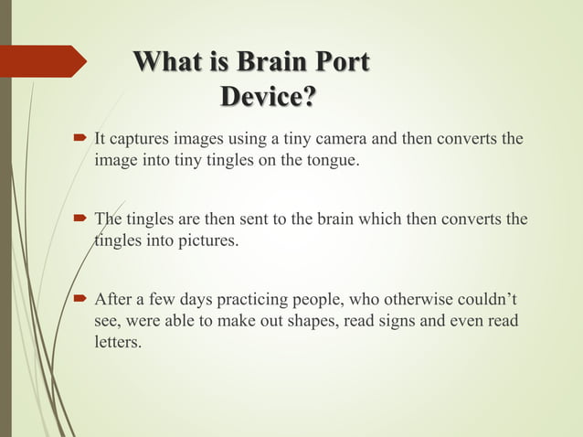 Brain port device | PPTX | Brain and Nervous System Disorders ...