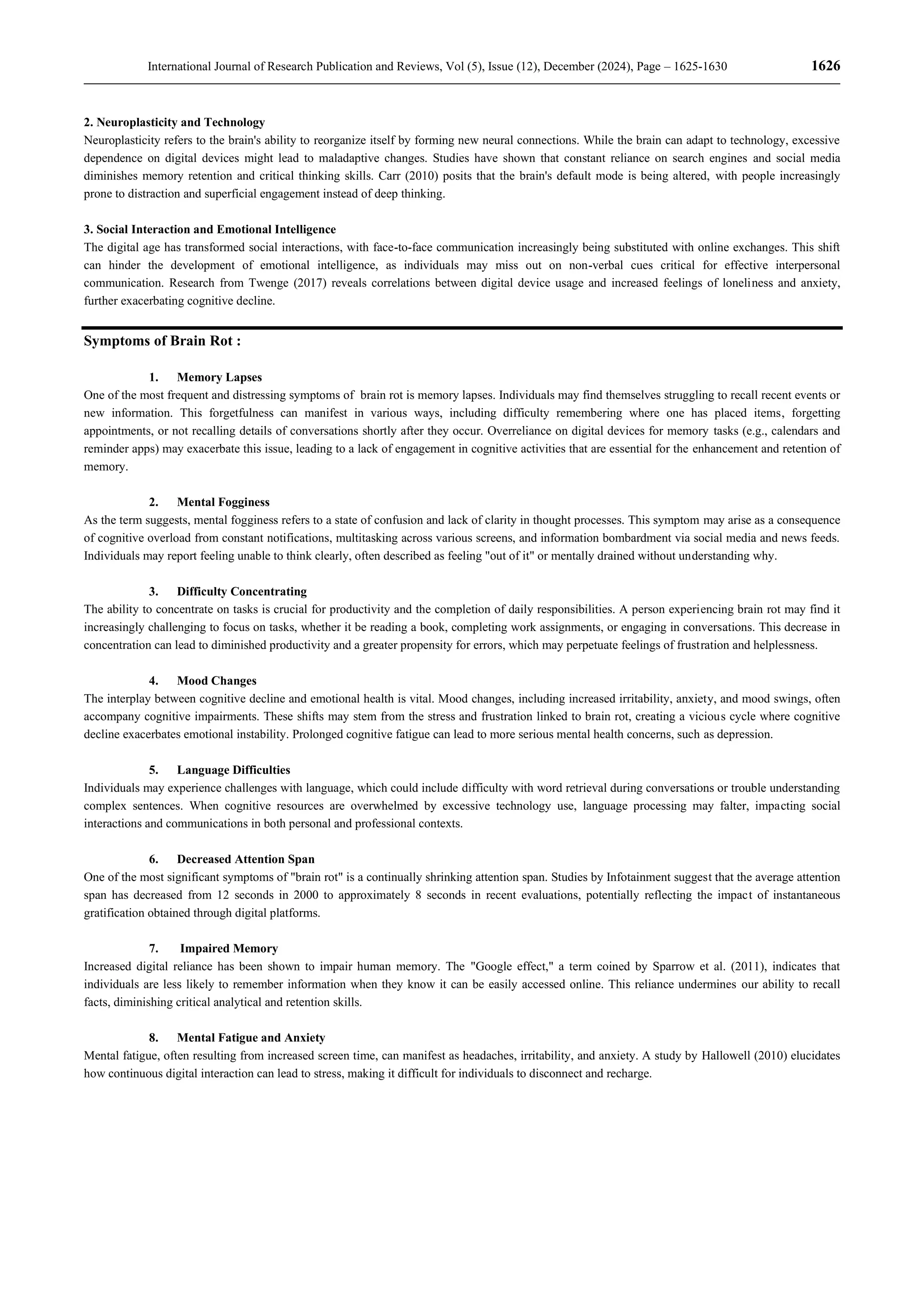 Research on Brain Rot by Dr. Shailesh Mishra | PDF