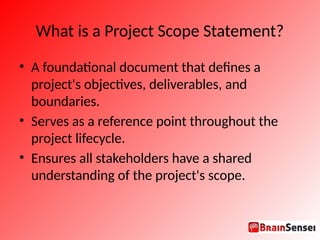5 Key Elements of a Project Scope Statement | PPTX