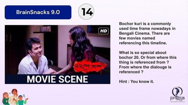 Brainsnacks 9.0 Bangaliyana Quiz, Pragya | PDF | Movies | Entertainment