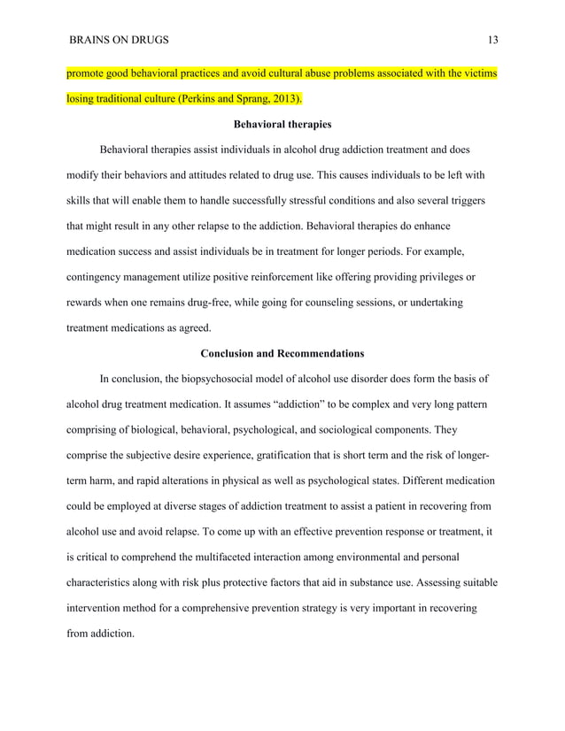 Brains on Drugs - This paper looks into the processes related to drugs ...