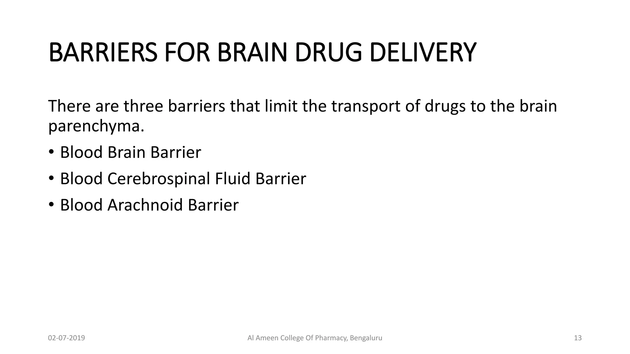 Brain specific drug delivery | PPTX