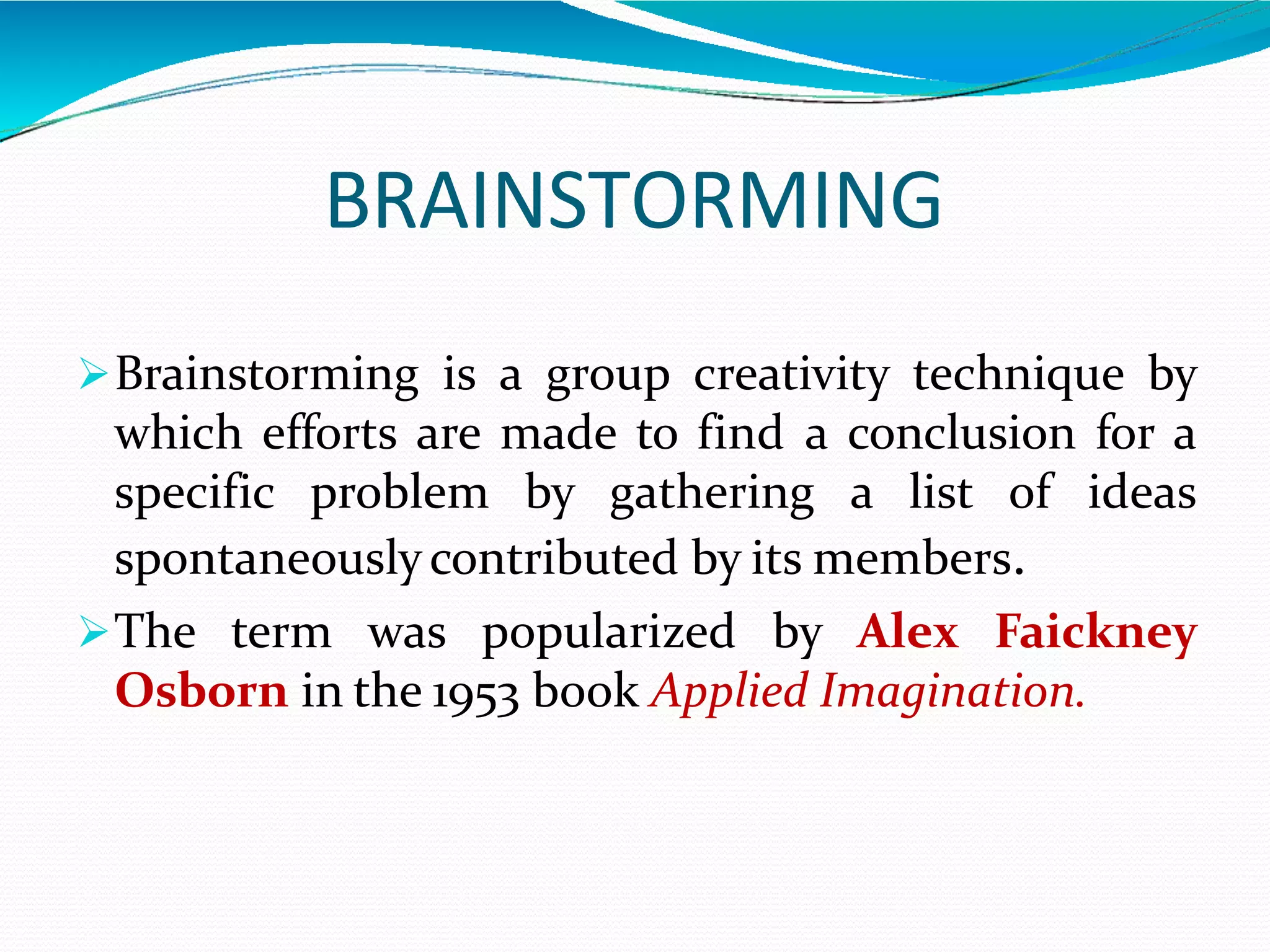 Brain stroming | PPTX