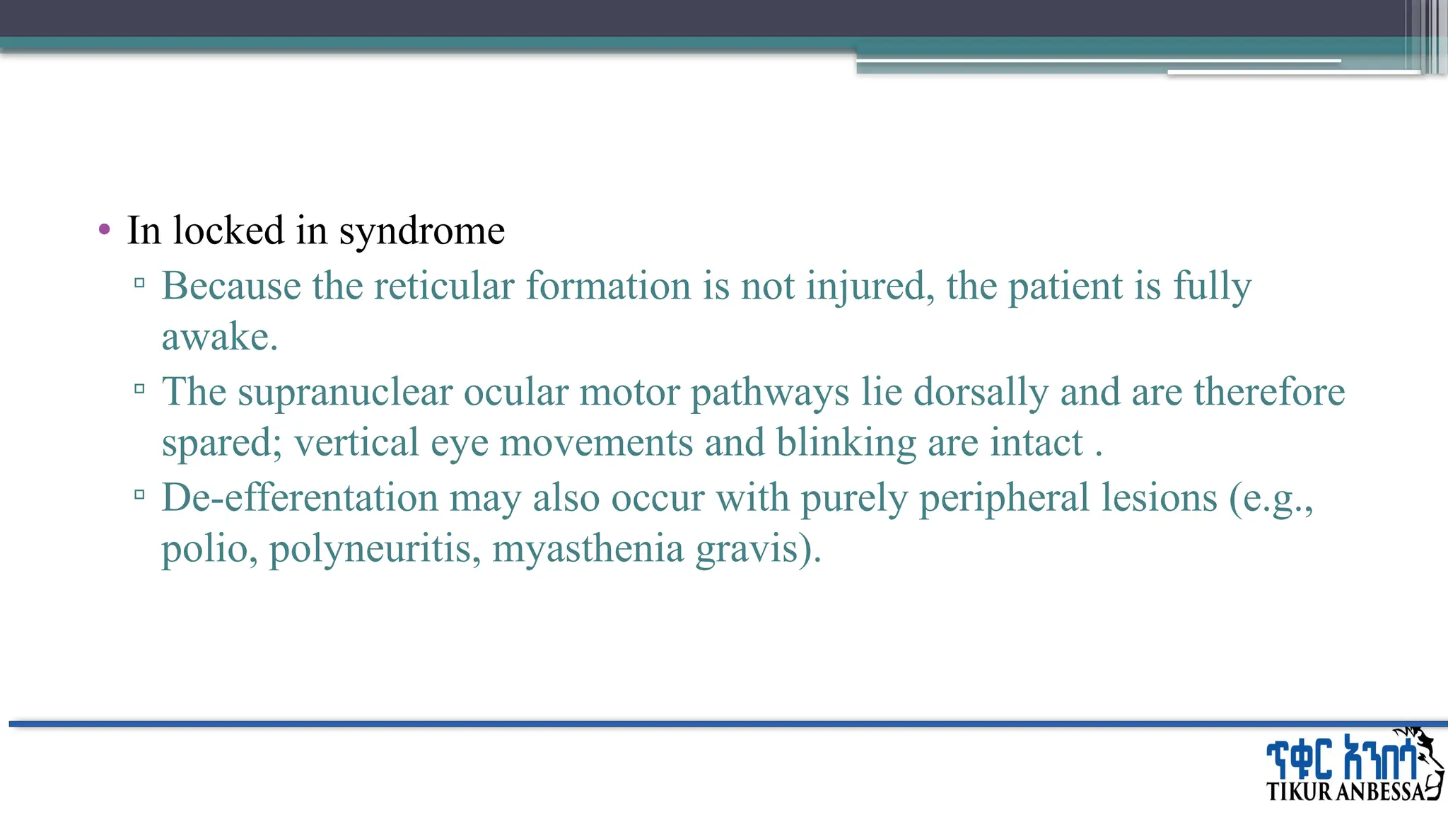 locked in syndrome in Brainstem neurology | PPTX