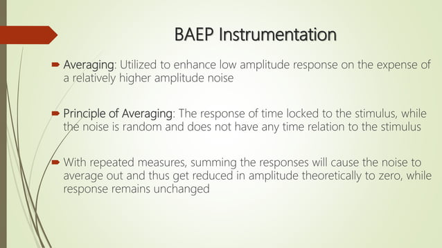 Brainstem Auditory Evoked Potentials | PPTX