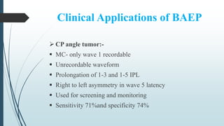Brainstem auditory evoked potentials (baep) | PPTX