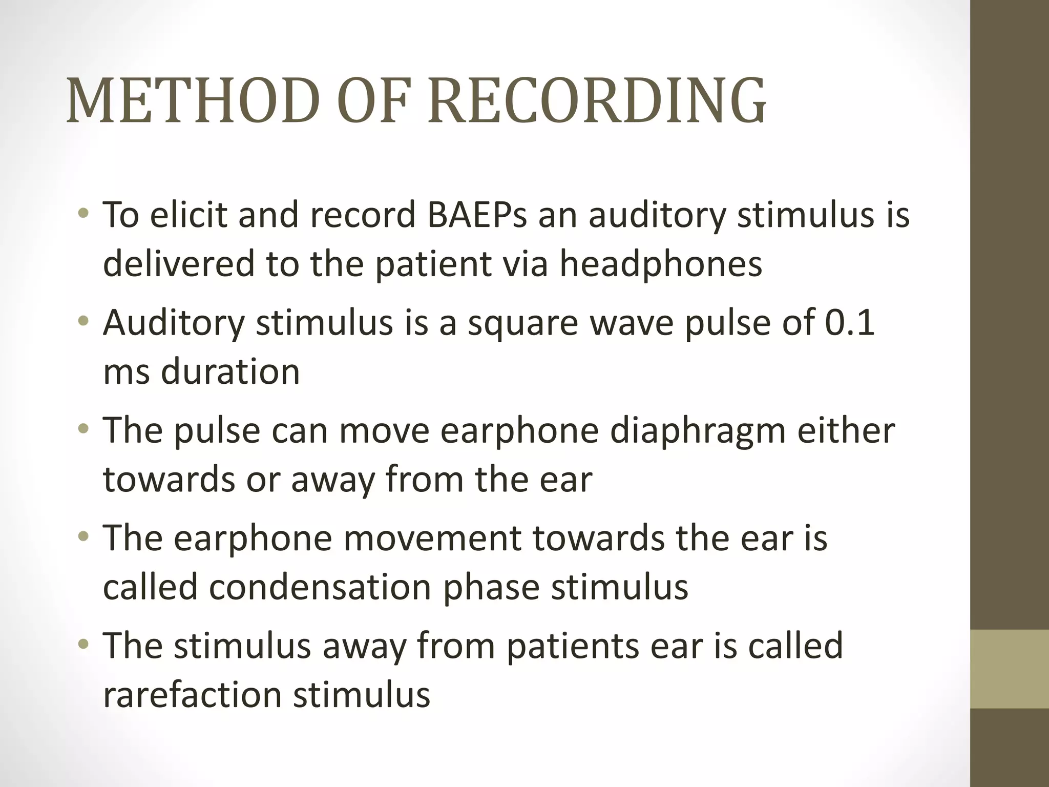 Brainstem auditory evoked response | PPTX
