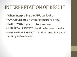 Brainstem auditory evoked response | PPTX