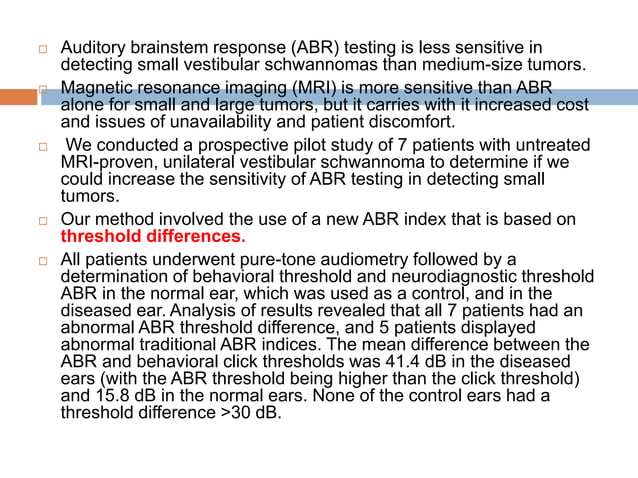 Brainstem auditory evoked responses (baer or abr