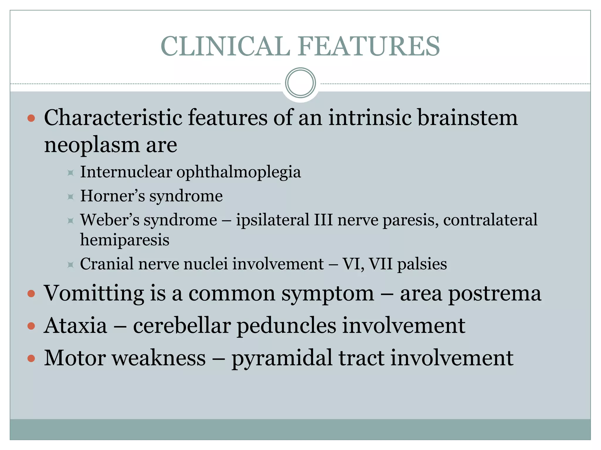 Brain stem gliomas | PPTX