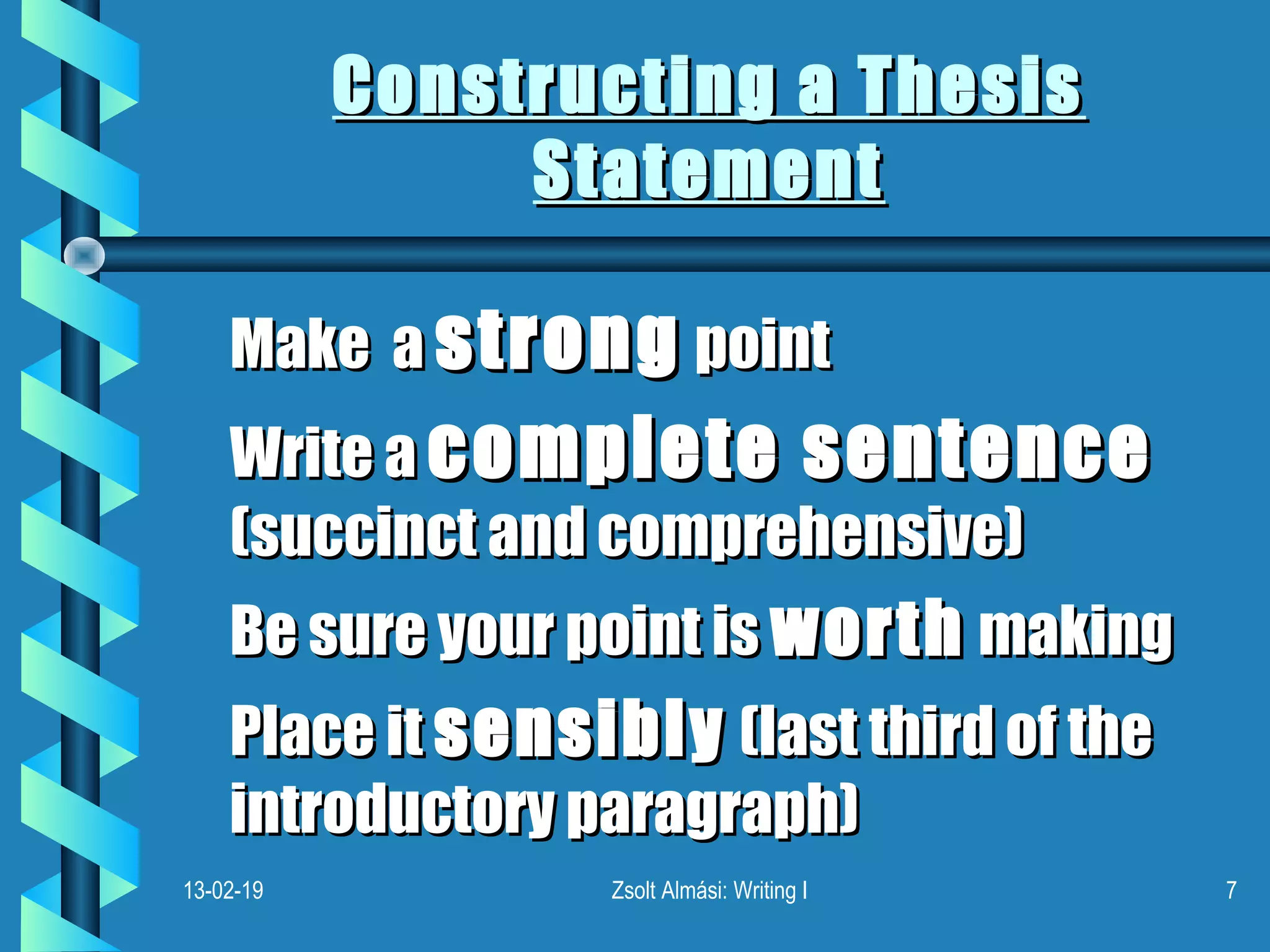 Brainstorm and Thesis Statement | PPT