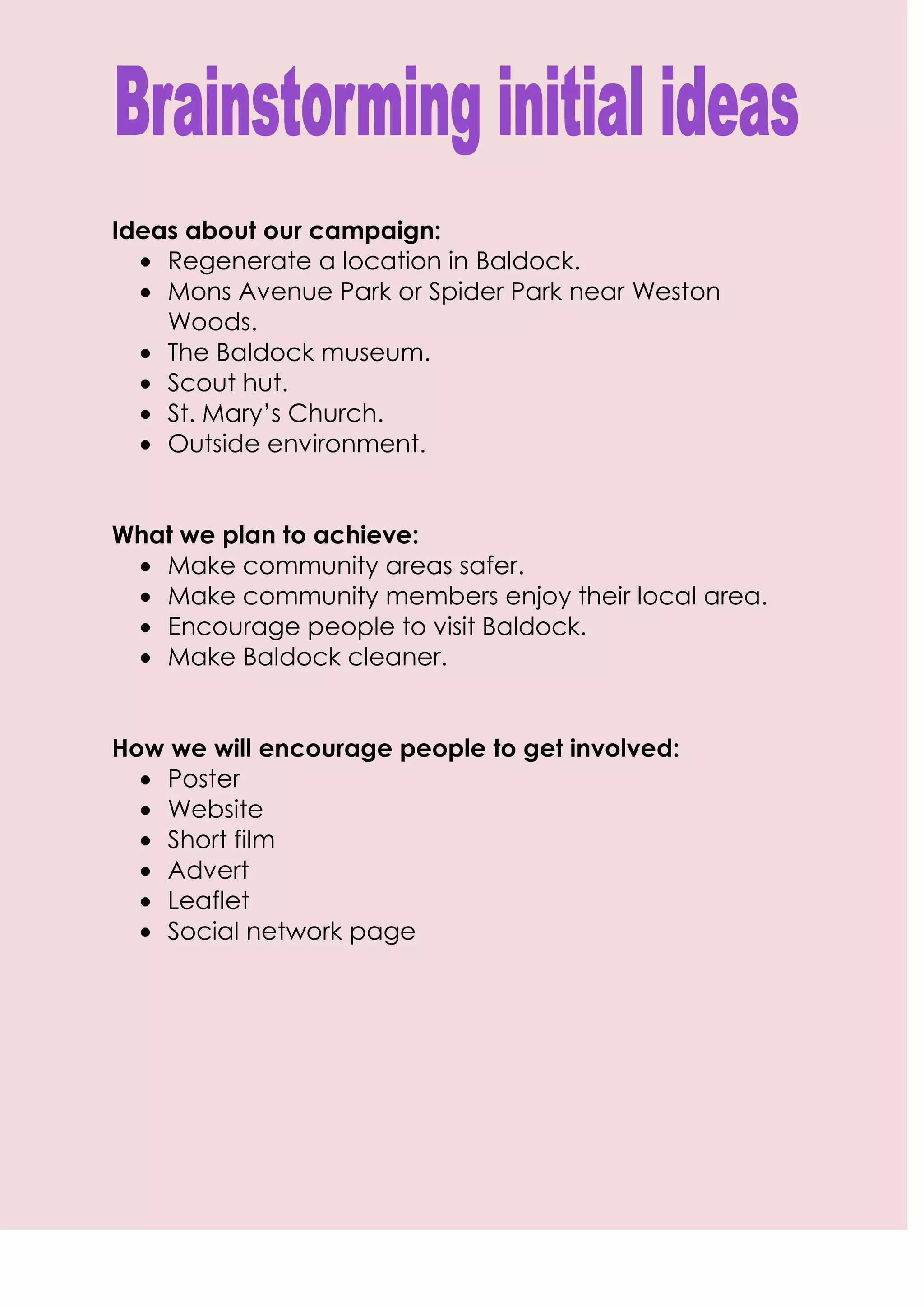 Brainstorm ideas milli l. | DOCX