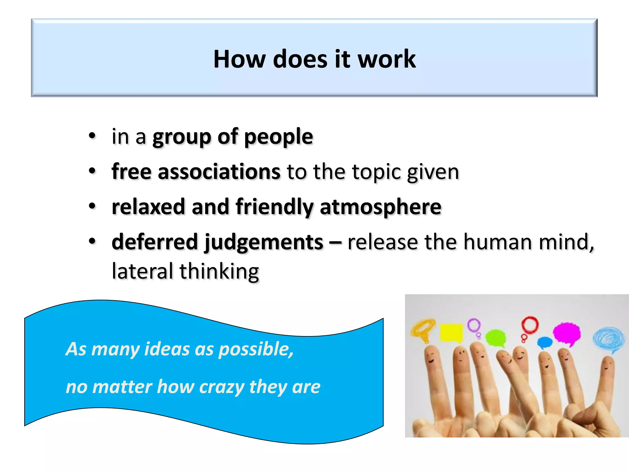 Brainstorming Creative problem solving method | PDF | Arts and Crafts ...