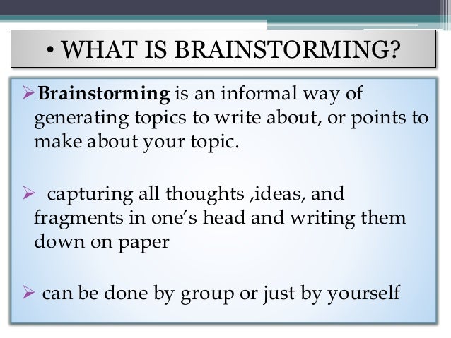 Brainstorming Meaning