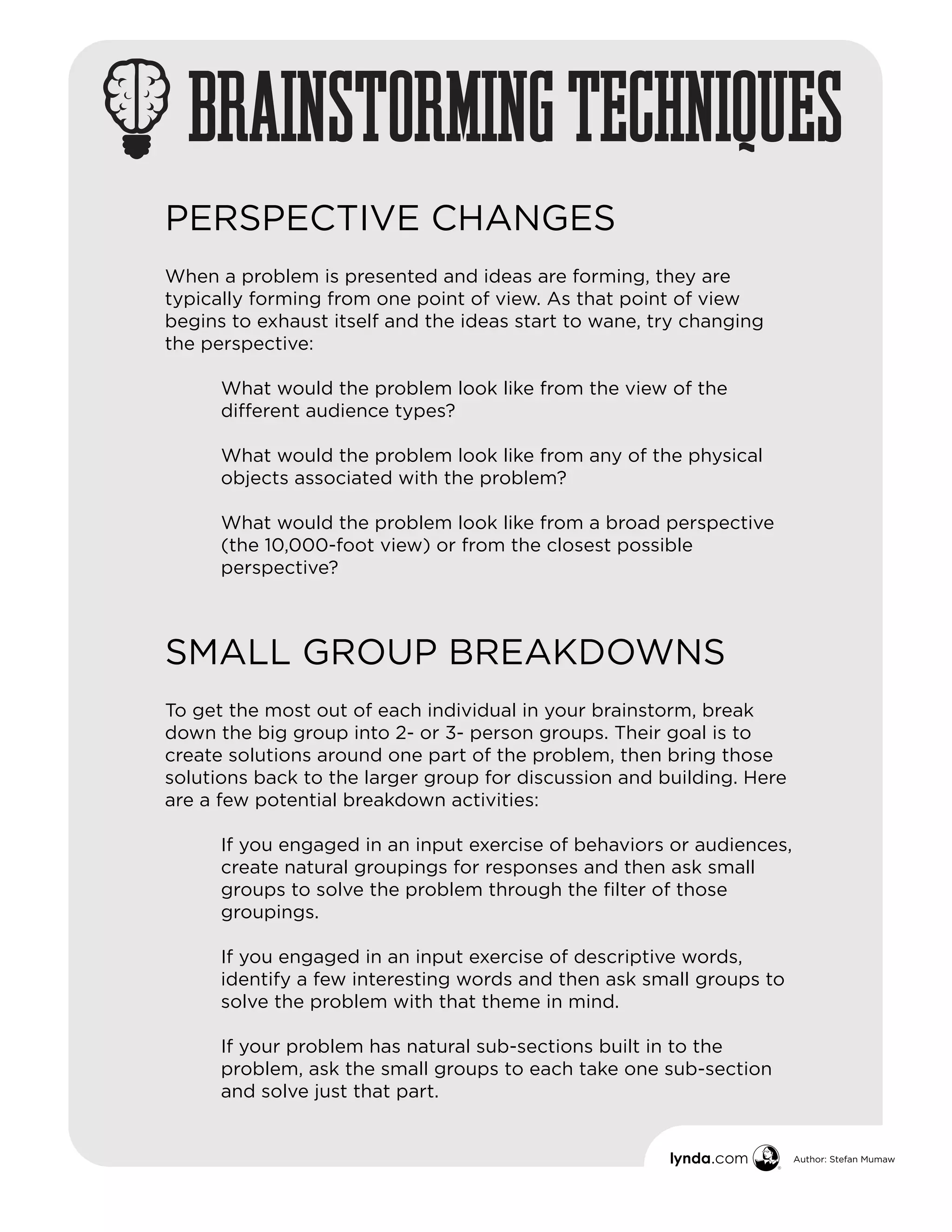 Brainstorming Techniques | PDF