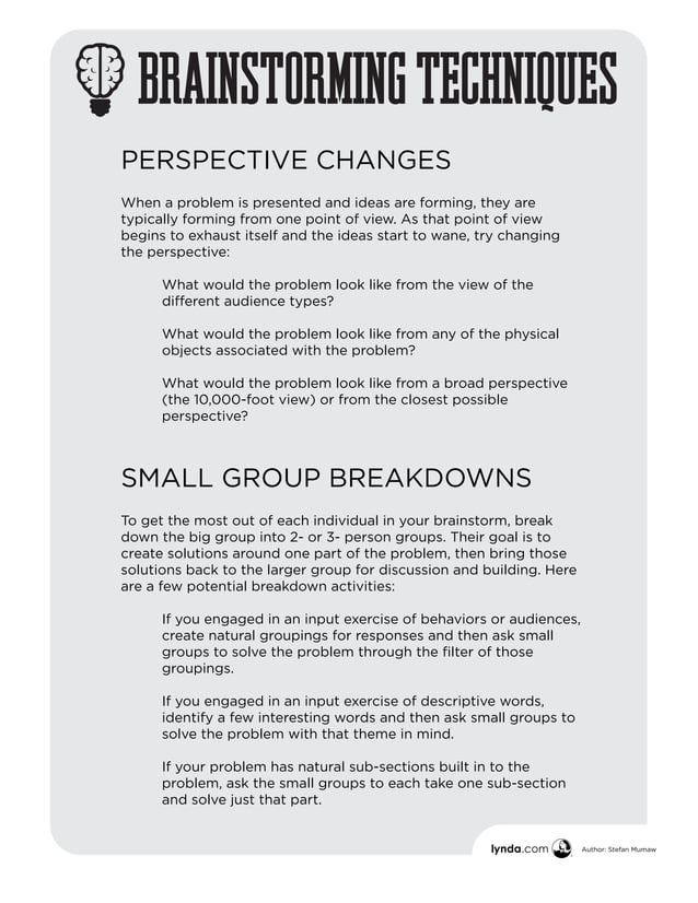 Brainstorming Techniques | PDF