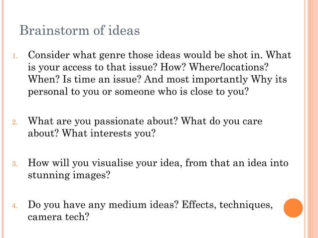 Brainstorm of ideas | PPT