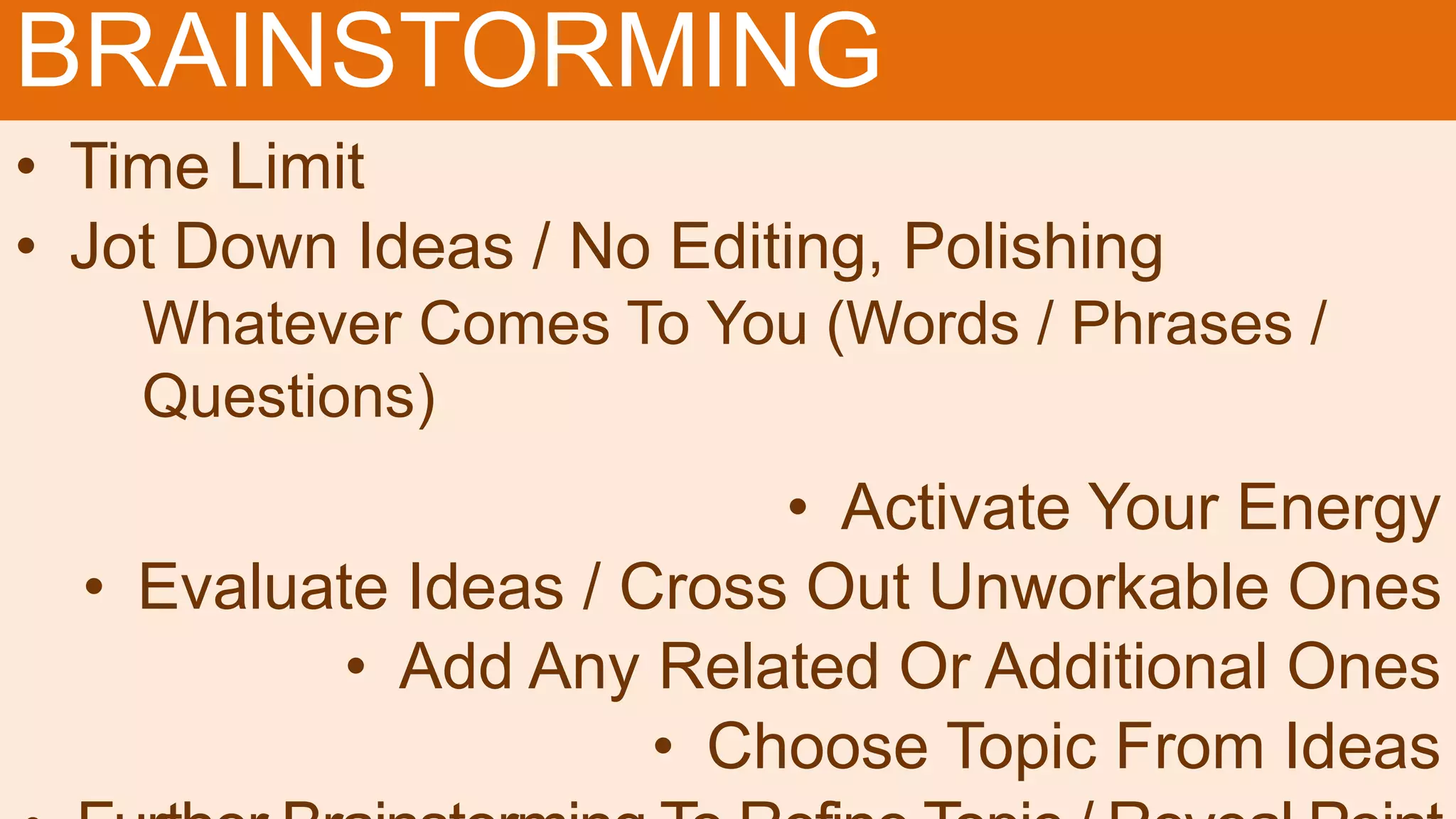 Brainstorm Paragraph Organization | PPTX
