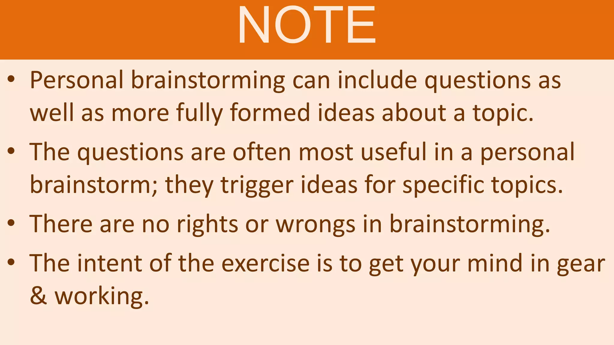 Brainstorm Paragraph Organization | PPTX