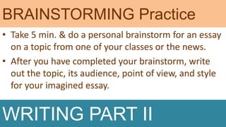 Brainstorm Paragraph Organization | PPTX
