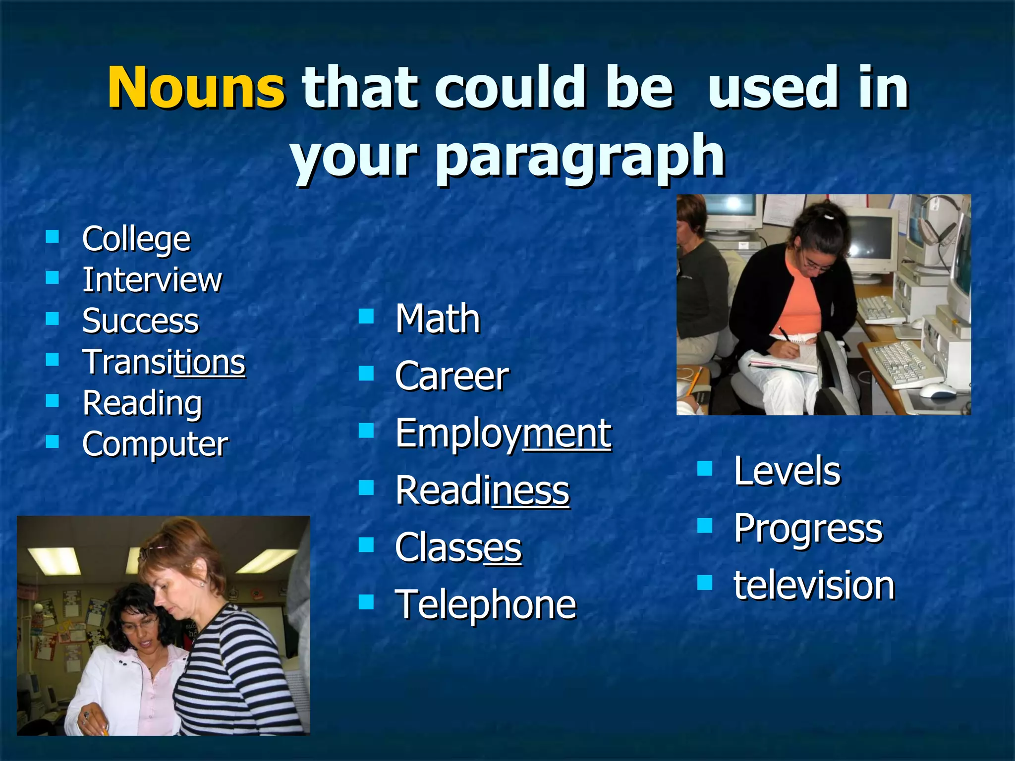 Brainstorm summer paragraph writing task | PPT