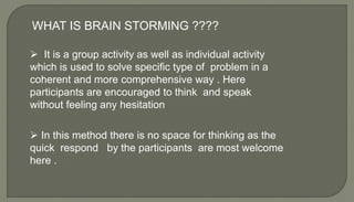 Brain stroming | PPTX